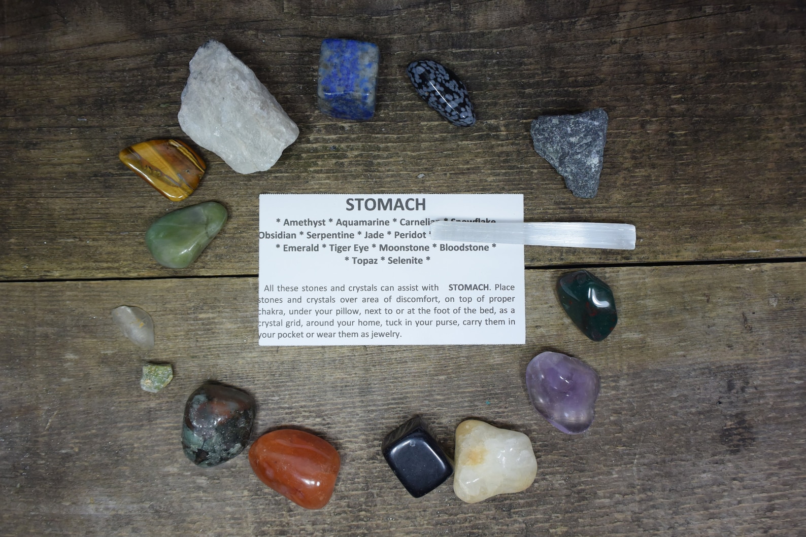 STOMACH Gemstone Kit 15 Healing Stomach Gemstone Set Healing | Etsy