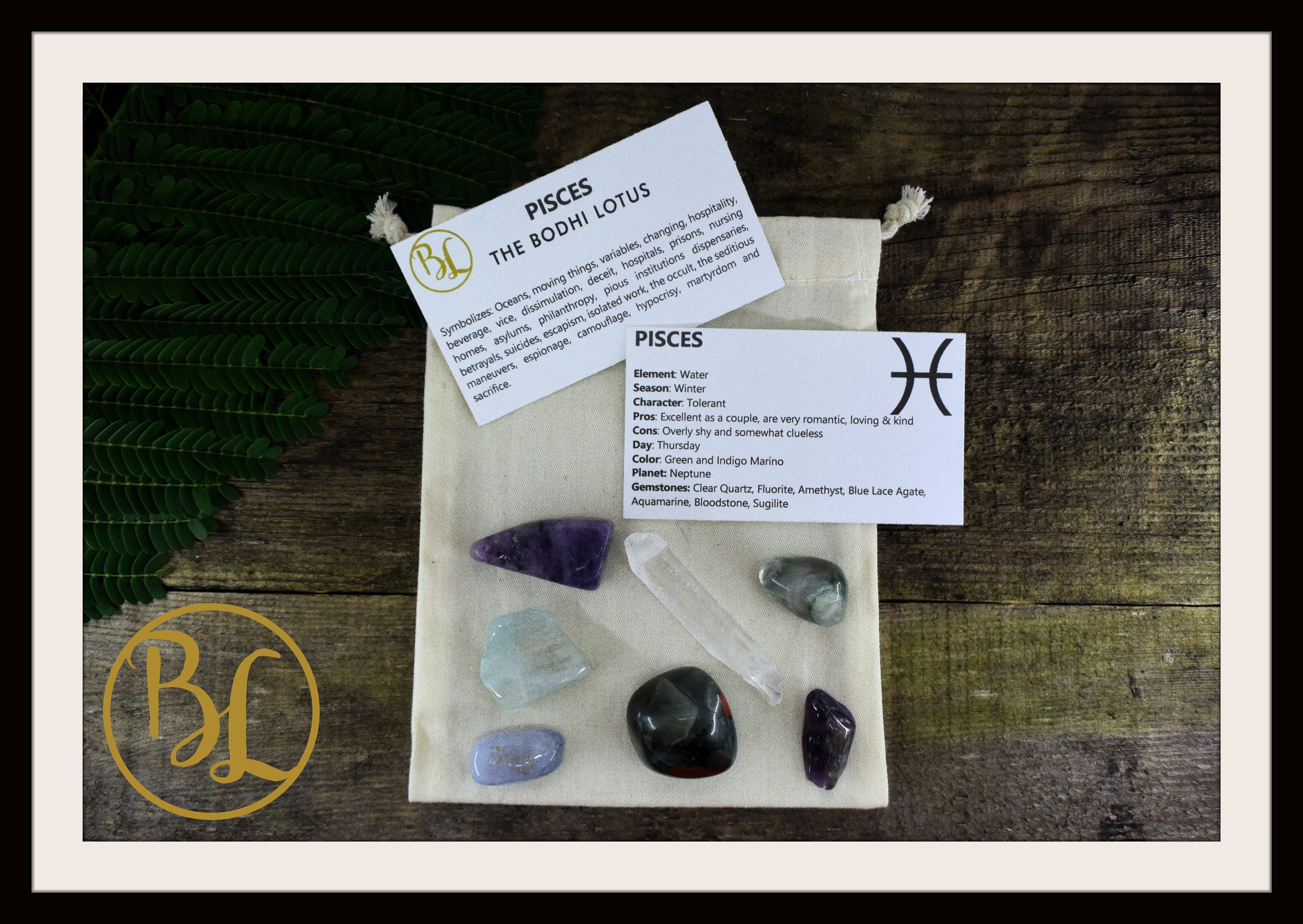 PISCES Gemstone Kit 7 Zodiac Pisces Gemstones Set Healing | Etsy