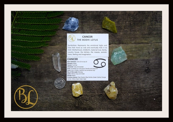 Home Décor CANCER Gemstone Kit 6 Zodiac Cancer Gemstones Set Healing ...
