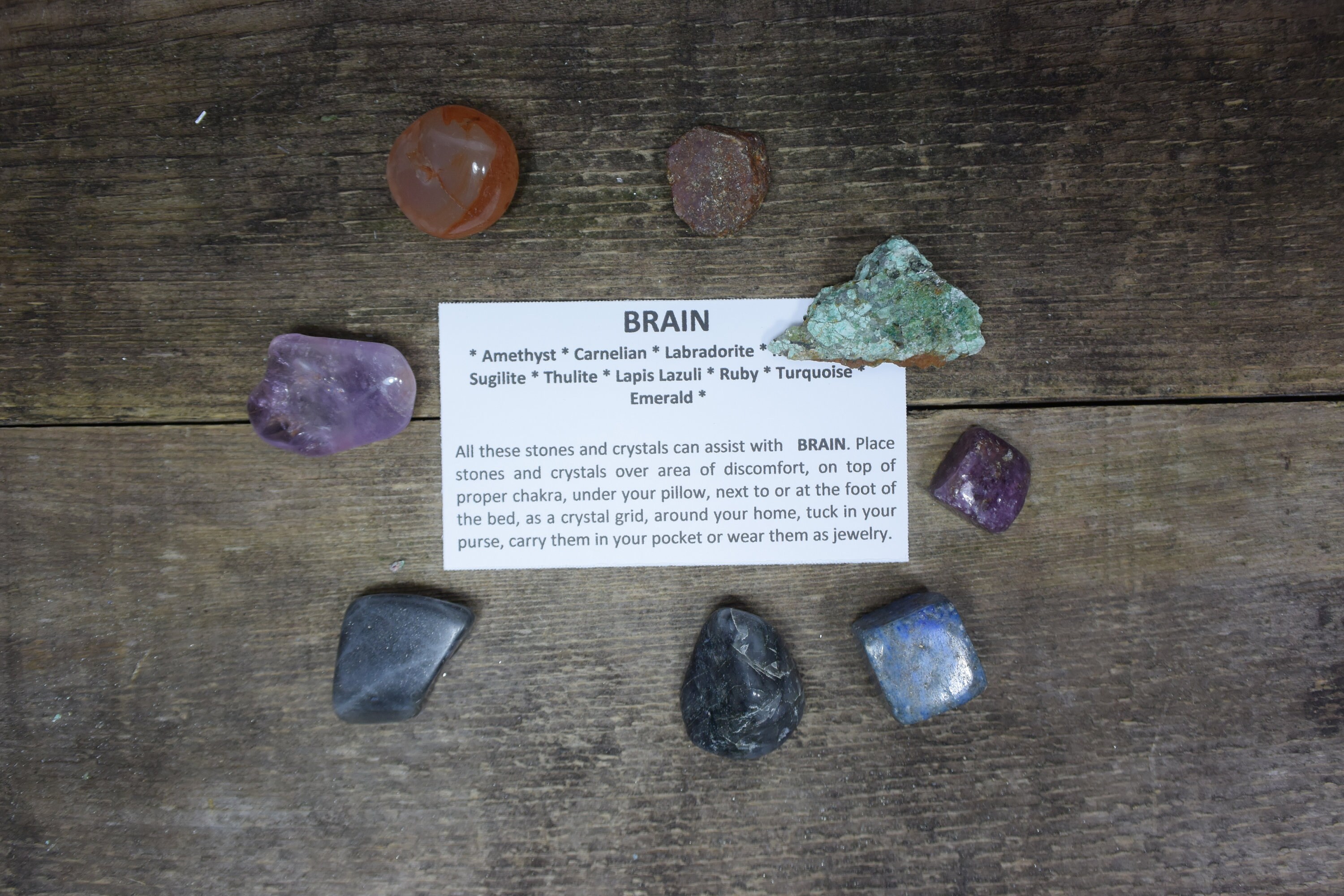 BRAIN Gemstone Kit 9 Healing Brain Gemstone Set Healing | Etsy