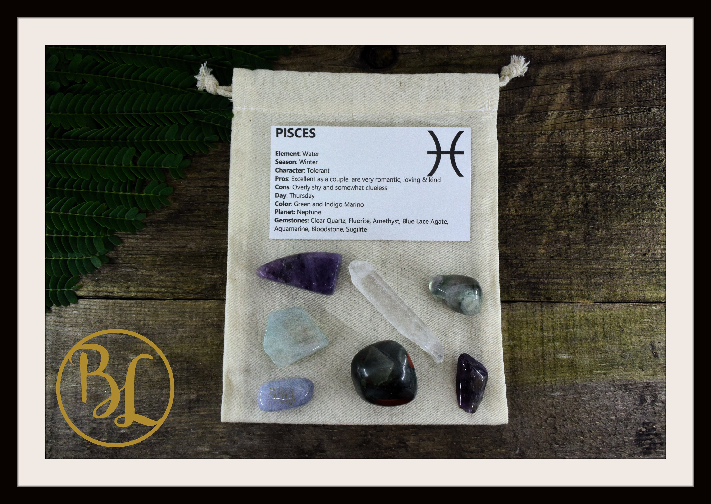 PISCES Gemstone Kit 7 Zodiac Pisces Gemstones Set Healing | Etsy