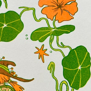 Nasturtium Witch Riso Print - Etsy