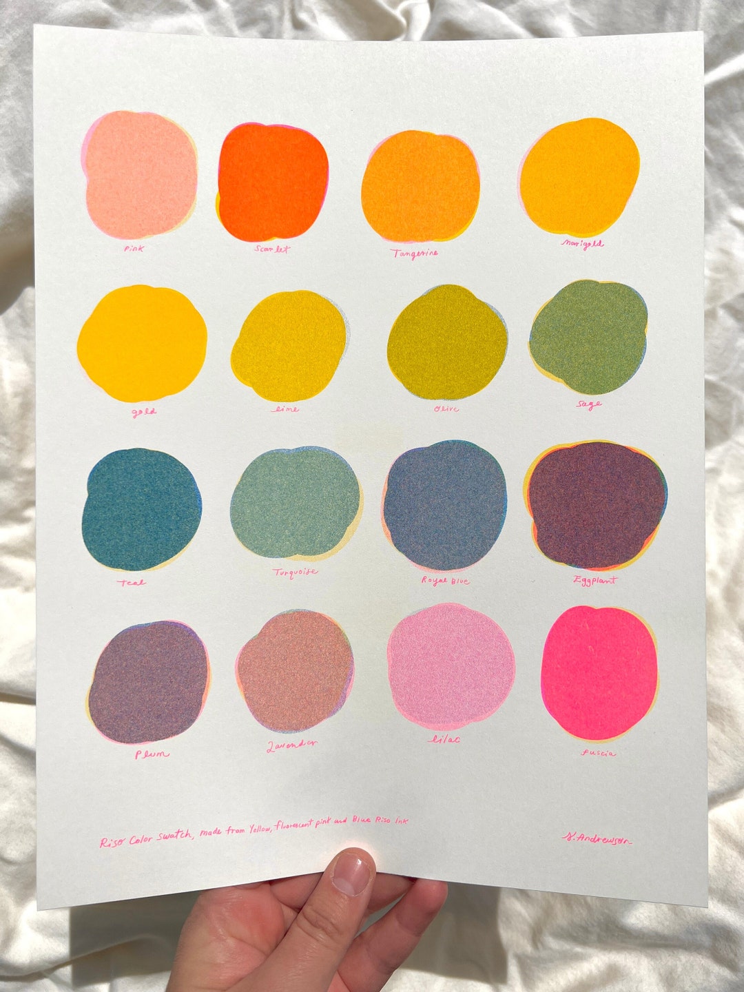 Three Color Riso Swatch - Etsy