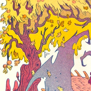 Fall Dragon - Risograph Print - Etsy