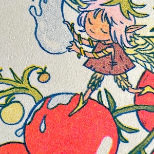 Sunflower Fairy Riso Print - Etsy