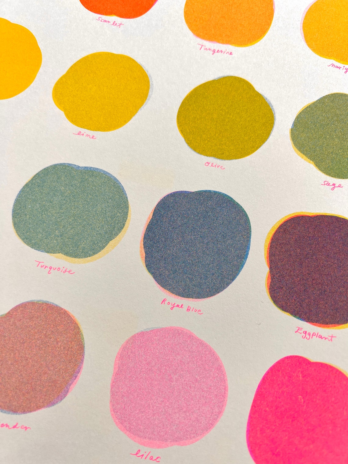 Three Color Riso Swatch - Etsy