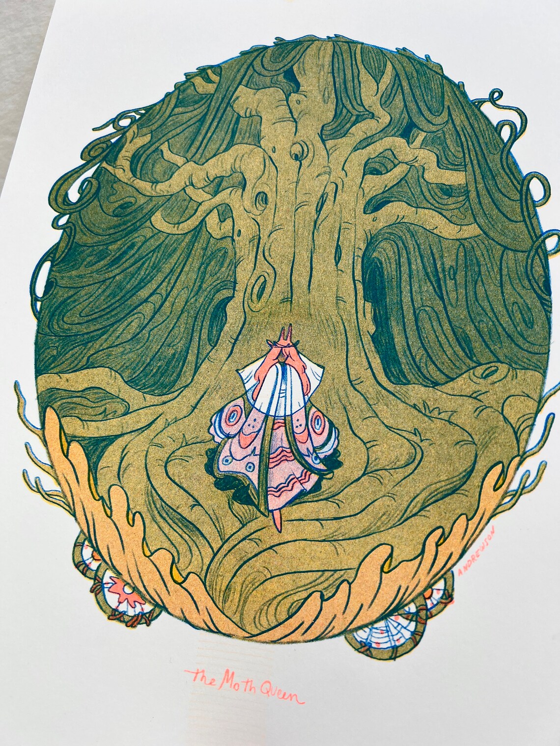 The Moth Queen Risograph Print - Etsy