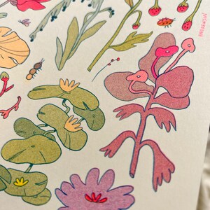 Small Flowers Risograph Print - Etsy