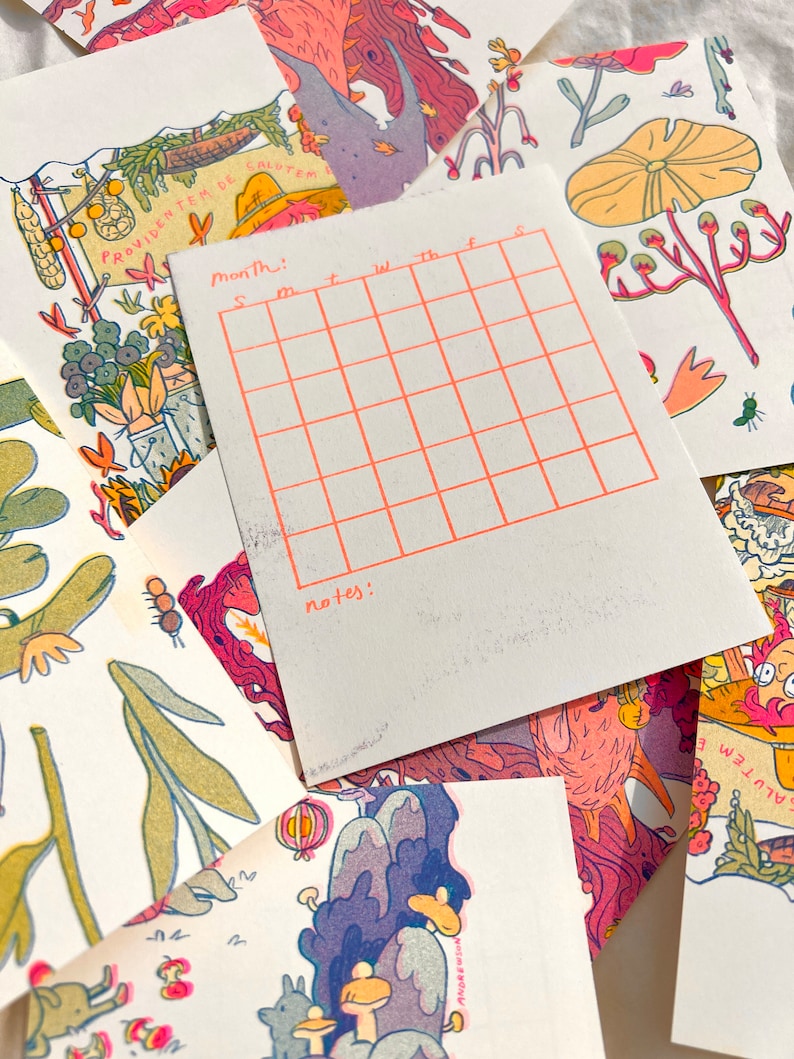 Riso Calendar Set of 12 Made From Bad Prints - Etsy