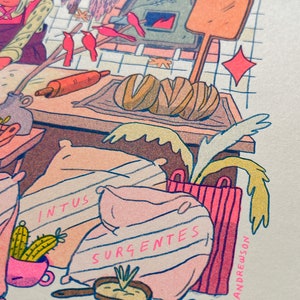 The Baker Small Risograph Print - Etsy