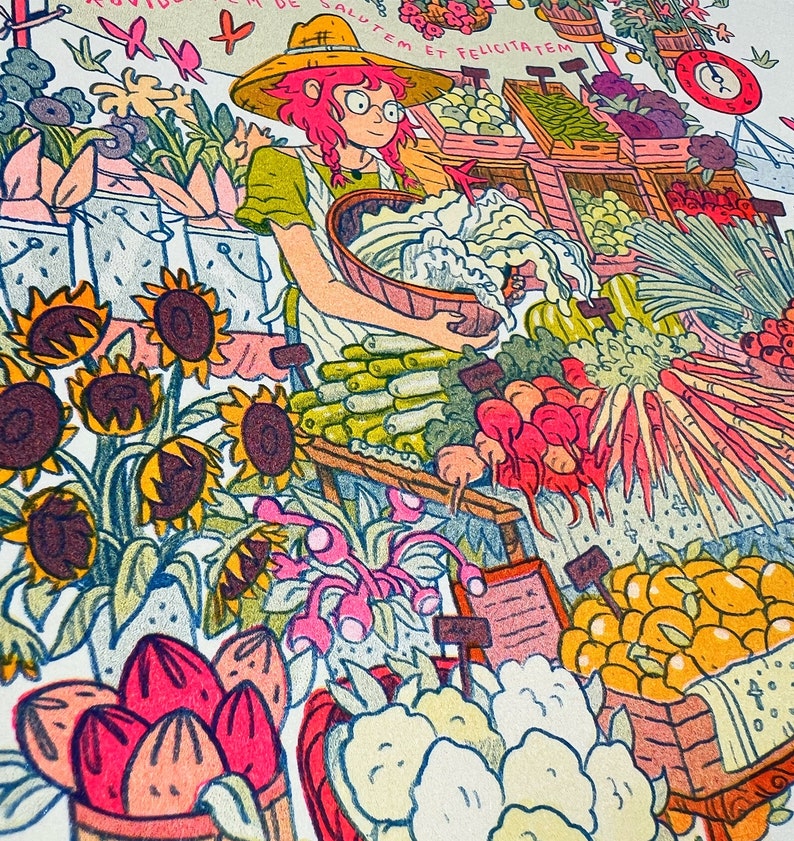 The Farmer Small Risograph Print - Etsy