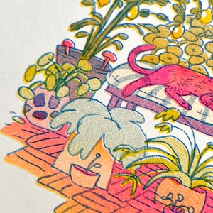 Sleepy Cat Riso Print - Etsy