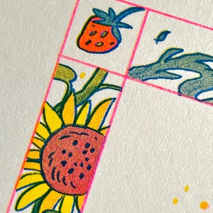 Sunflower Fairy Riso Print - Etsy