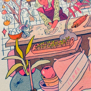 The Baker Small Risograph Print - Etsy