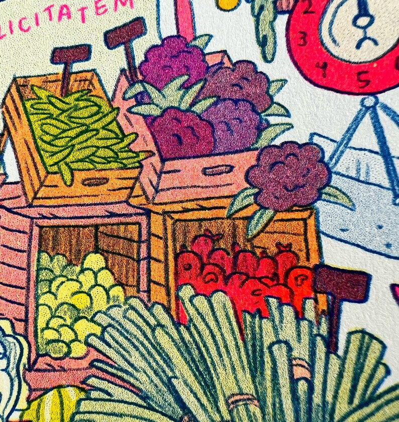 The Farmer Small Risograph Print - Etsy