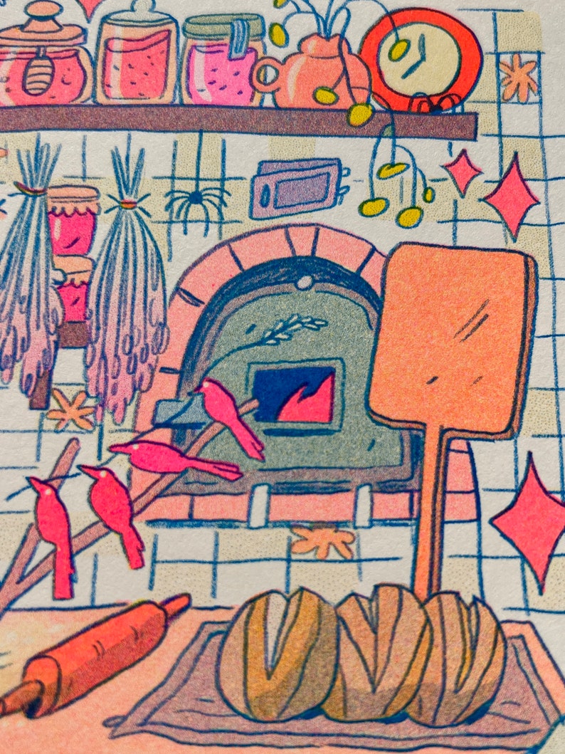 The Baker Small Risograph Print - Etsy