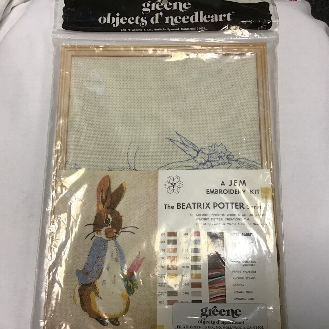 Vtg 1973 NEW Sealed Peter Rabbit Needlepoint Embroidery Kit 3307 ...