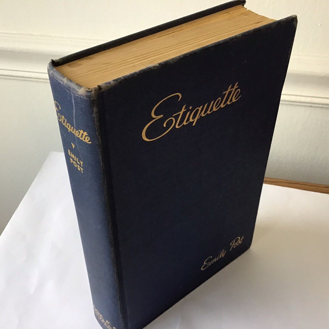 Vtg Emily Post Etiquette Blue Book Social Usage 1945 1940s Housewife ...