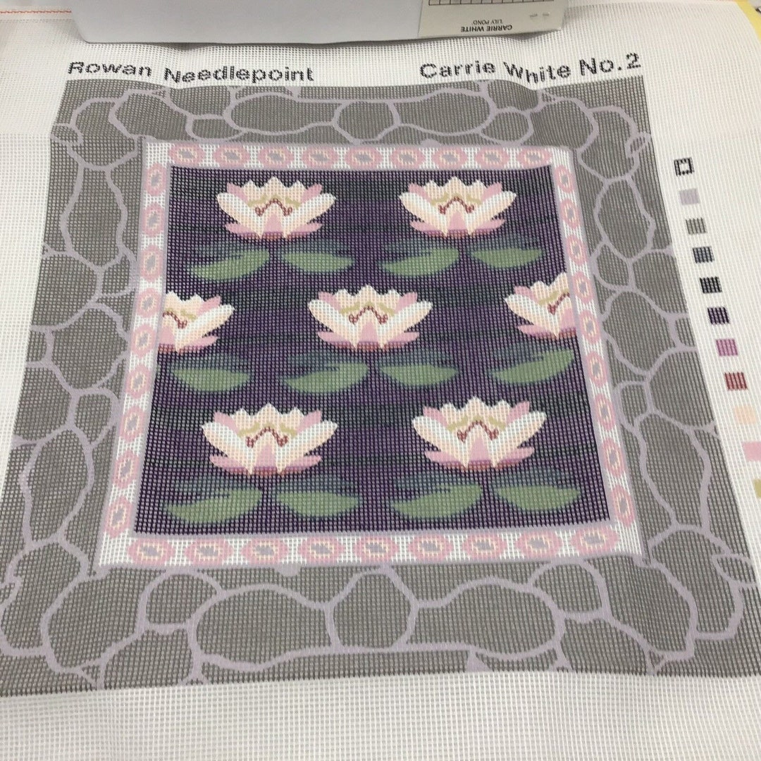 Water Lillies Needlepoint Tapestry Kit Lily Pond Purple Pink Floral ...