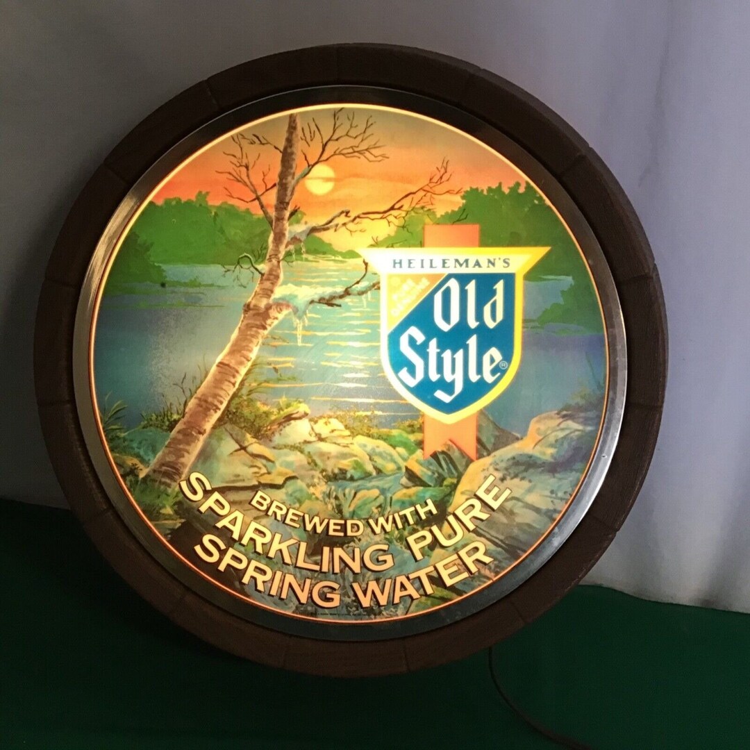 HEILMAN'S OLD STYLE Beer Lighted Pub Bar Advertising Sign Working ...