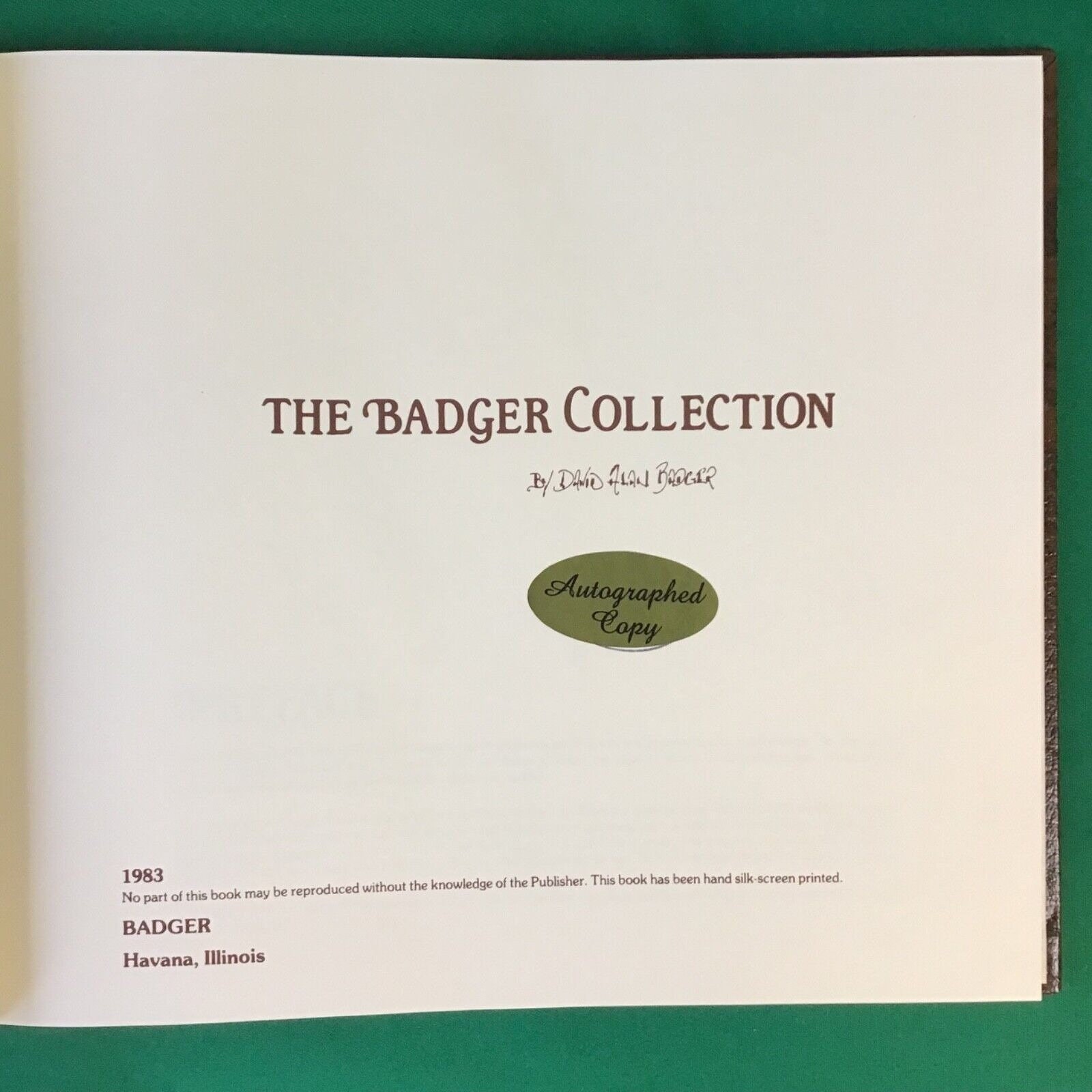 Havana Illinois 1983 the Badger Collection SIGNED Ltd Ed # David Alan ...