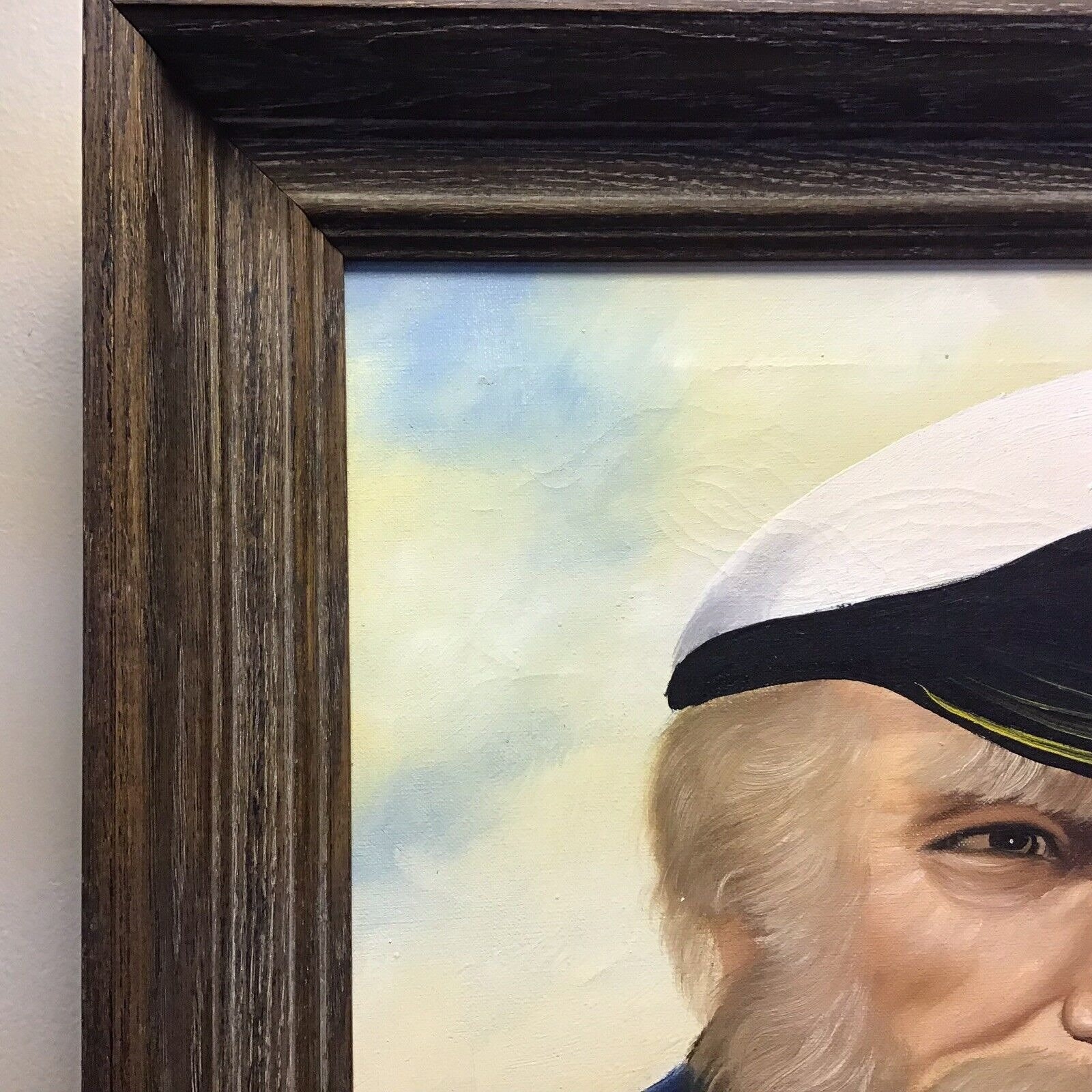 Vintage Original Oil on Canvas Old Man Bearded Sea Captain Whale Hunt ...