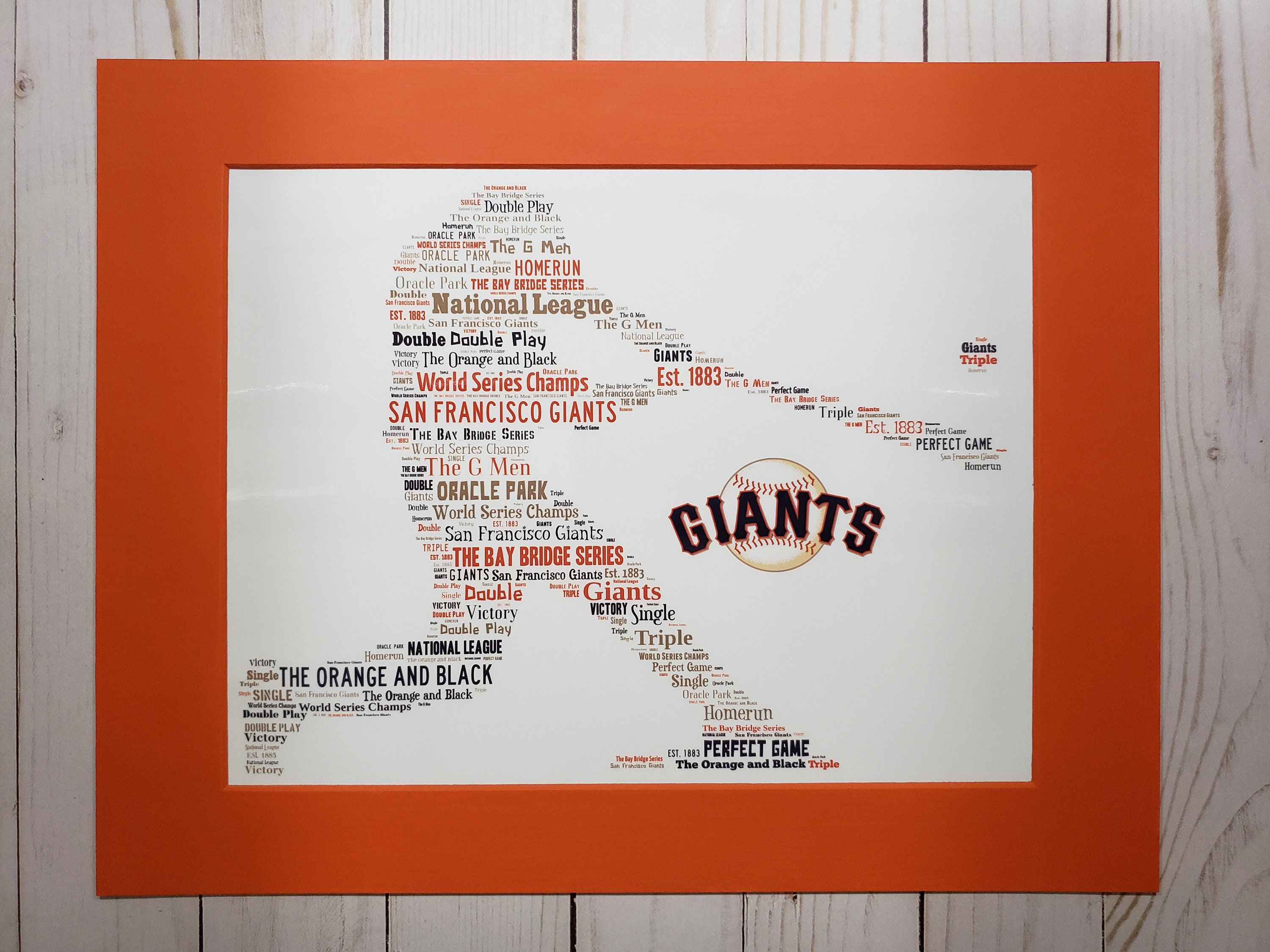 San Francisco Giants Word Art with color coordinating 11x14 Mat Frame ...