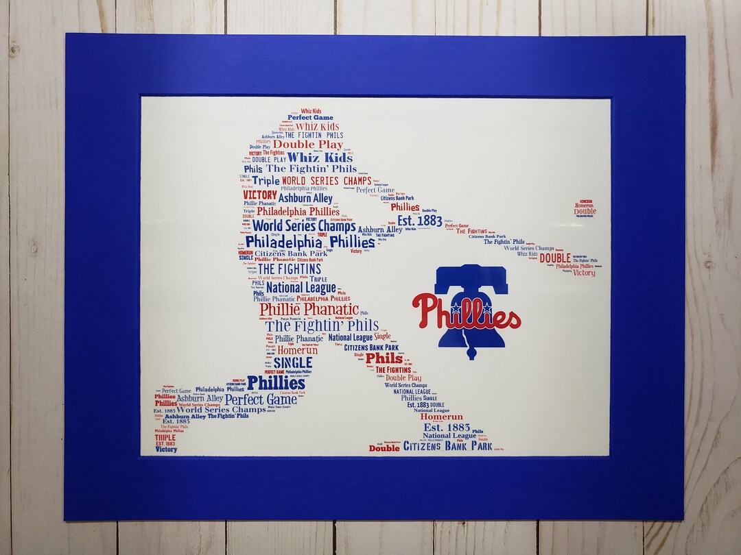 Philadelphia Phillies Word Art With Color Coordinating 11x14 Mat Frame ...