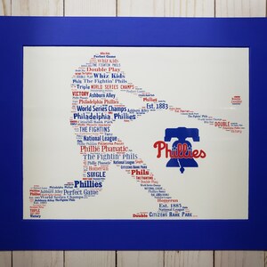 Philadelphia Phillies Word Art with color coordinating 11x14 - Etsy 日本