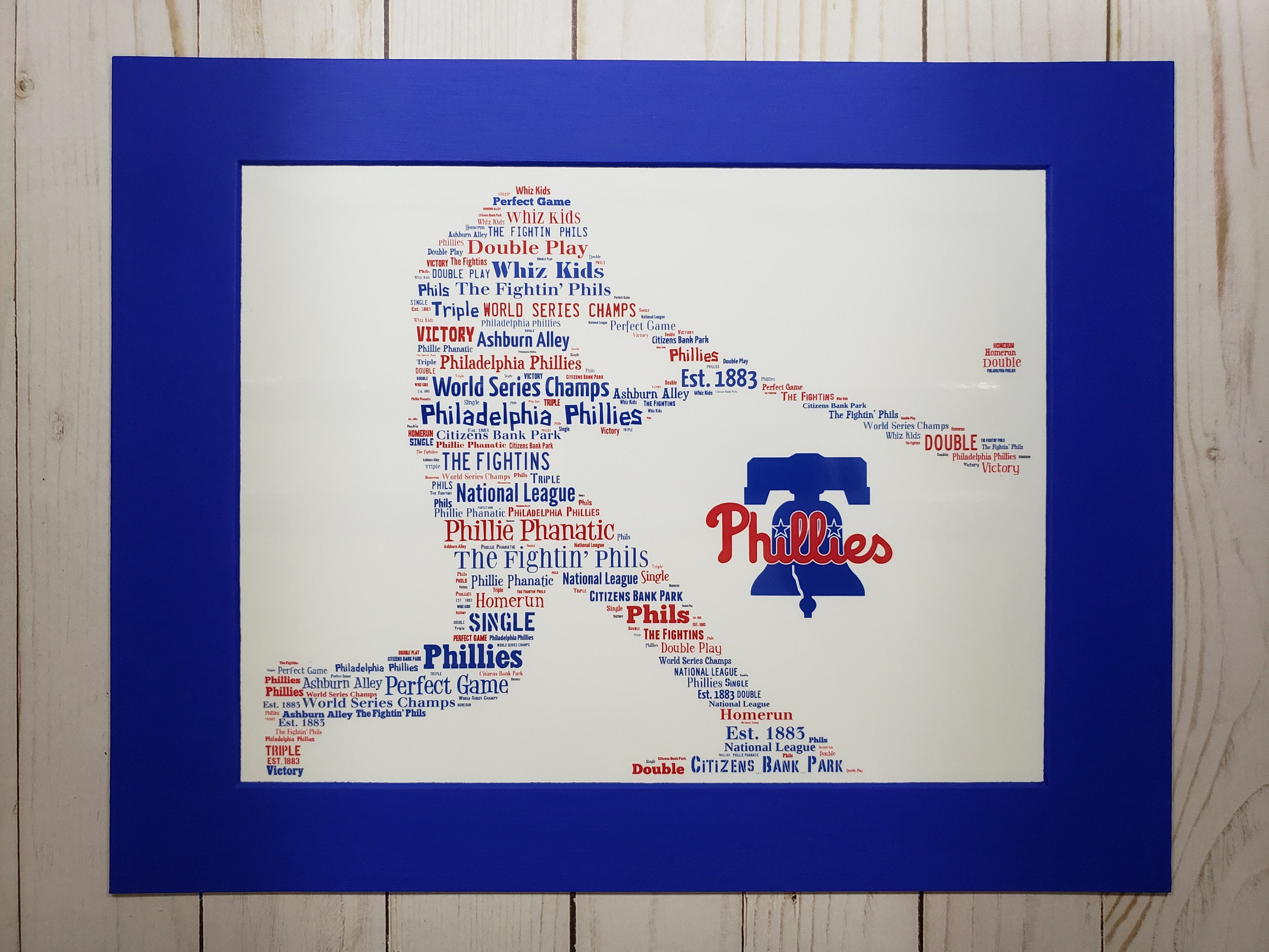 Philadelphia Phillies Word Art with color coordinating 11x14 Mat Frame ...