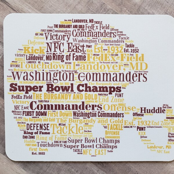Washington Commander Mouse Pad - Etsy
