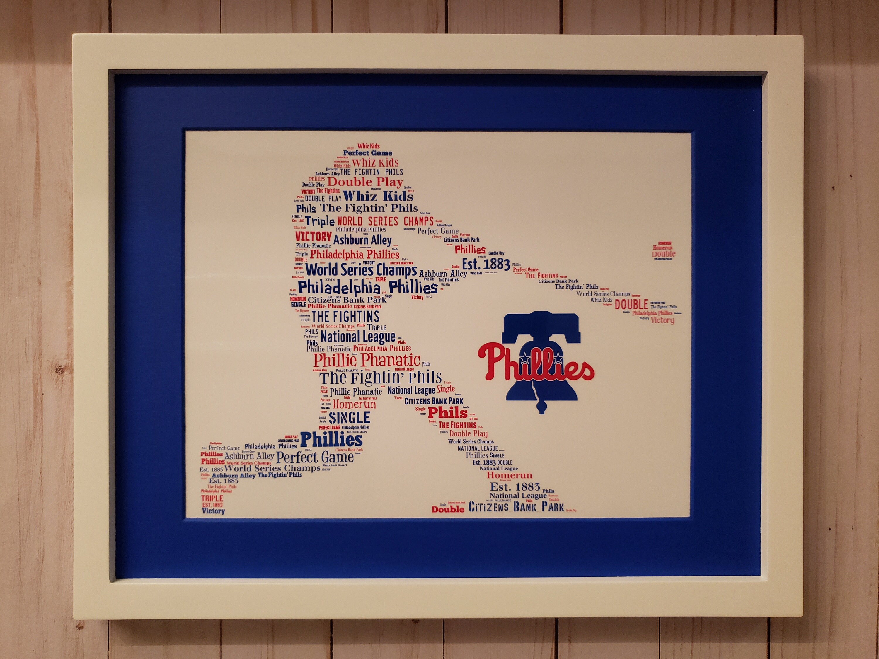Philadelphia Phillies Word Art with color coordinating 11x14 Mat Frame ...