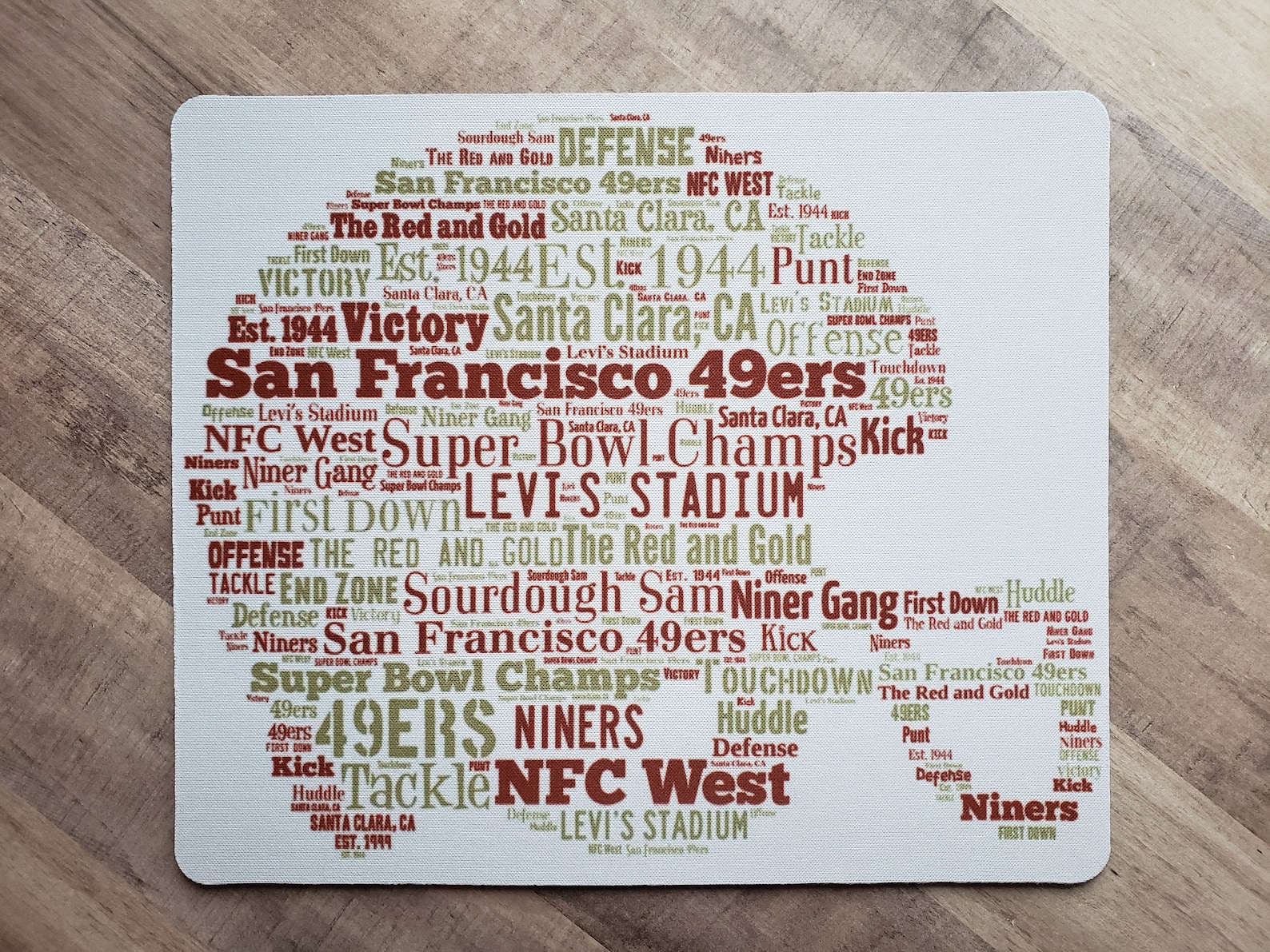 San Francisco 49ers Mouse Pad All NFL Teams Available - Etsy