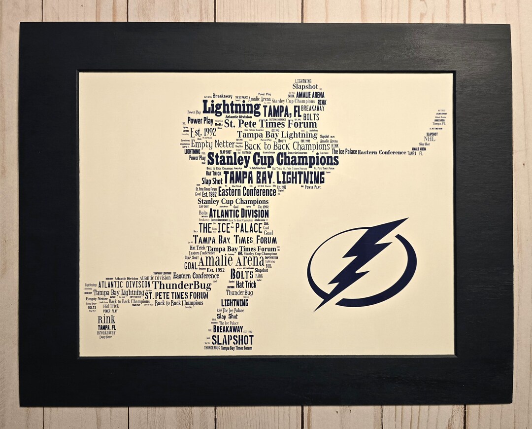 Tampa Bay Lightning Word Art With Color Coordinating 11x14 Mat Frame is ...