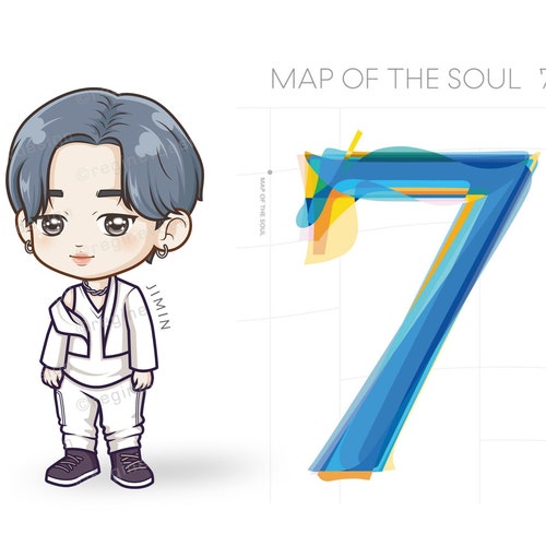 Bts Chibi Kawaii Cartoon Clipart K Pop Rm Jin J Hope Etsy