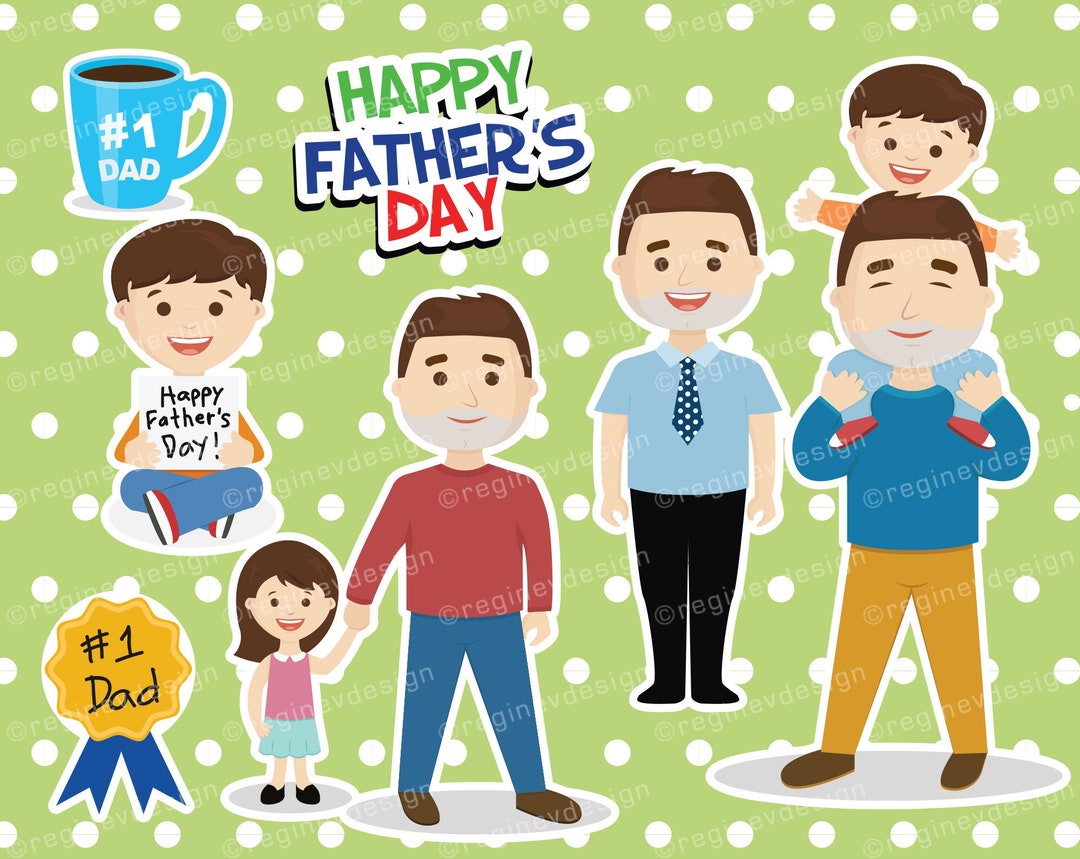 Father's Day Clipart, Vector, Daddy, #1 Dad, Party, Celebrate, Father ...