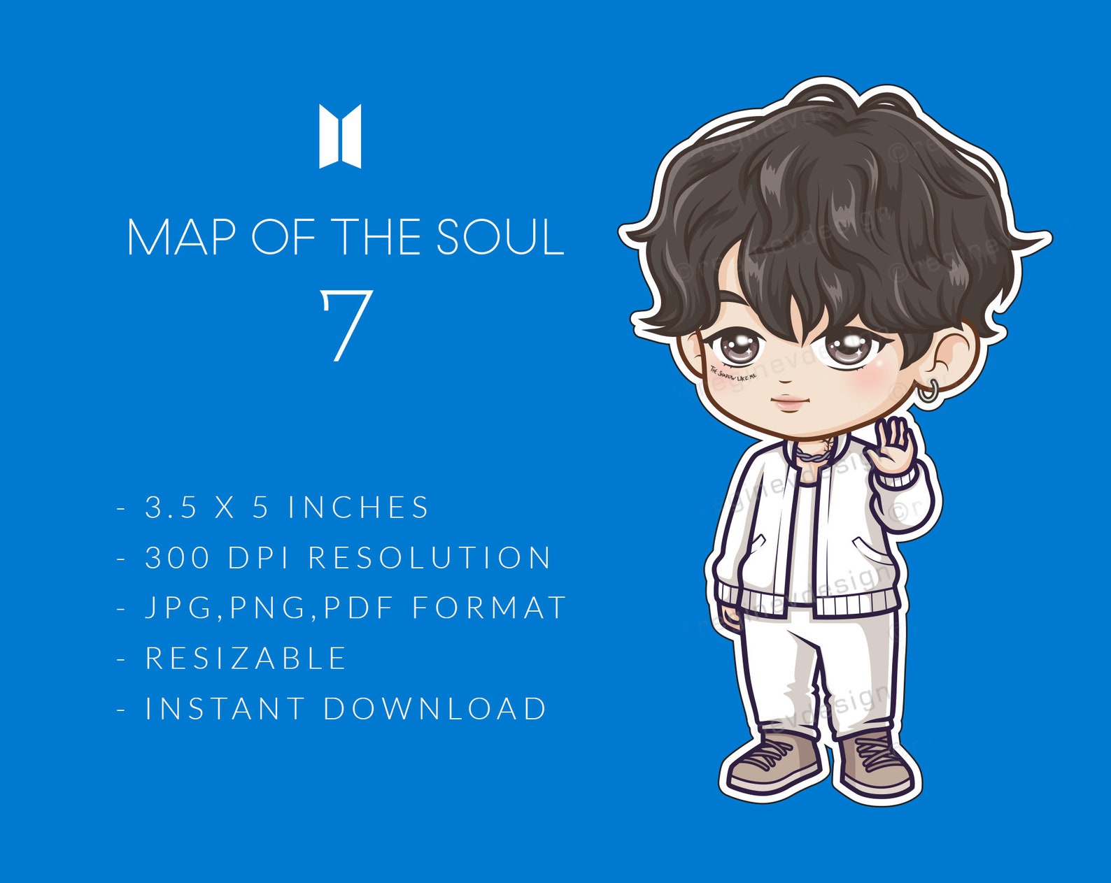 BTS V Chibi, Kawaii, Cartoon, Clipart, K-pop, Kim Taehyung, Rm, Jin ...
