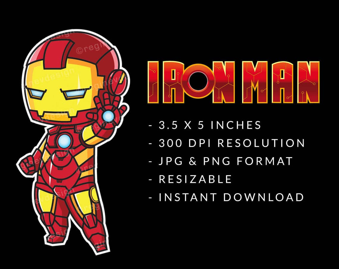 Iron Man Clipart, Ironman Sticker, Avengers, Marvel, Superhero ...