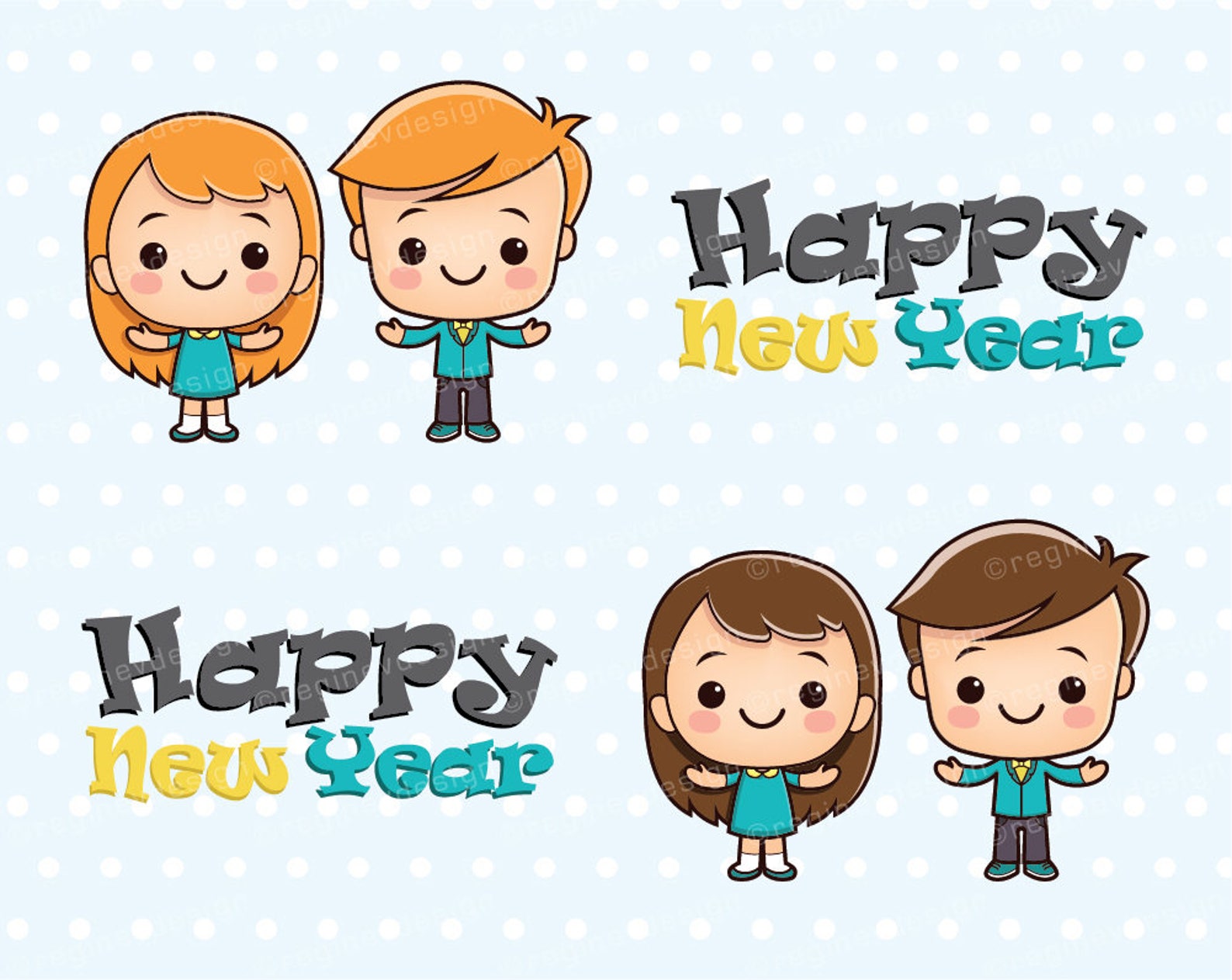 New Year Clipart, Vector, New Year's Eve, Christmas, Balloon, Party ...
