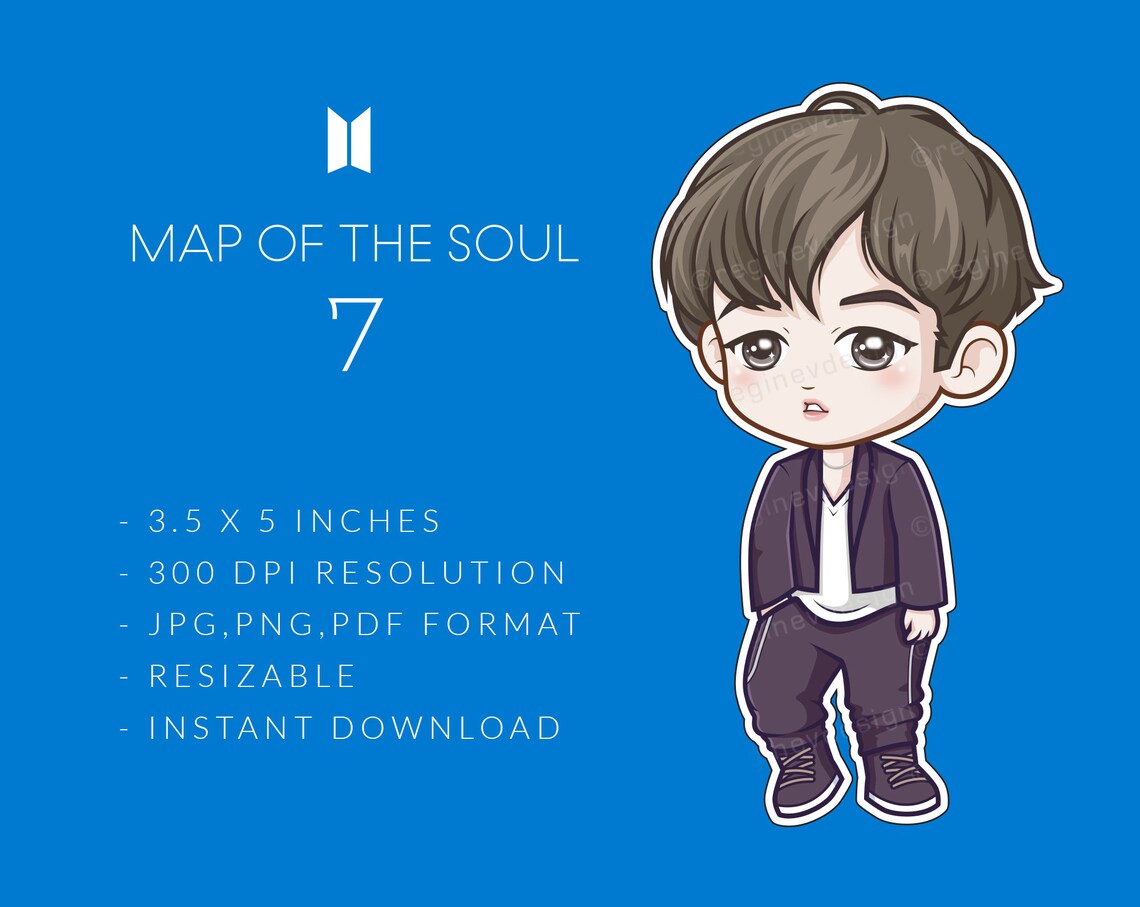BTS Suga Chibi, Kawaii, Cartoon, Clipart, K-pop, Min Yoongi, Rm, Jin, J ...