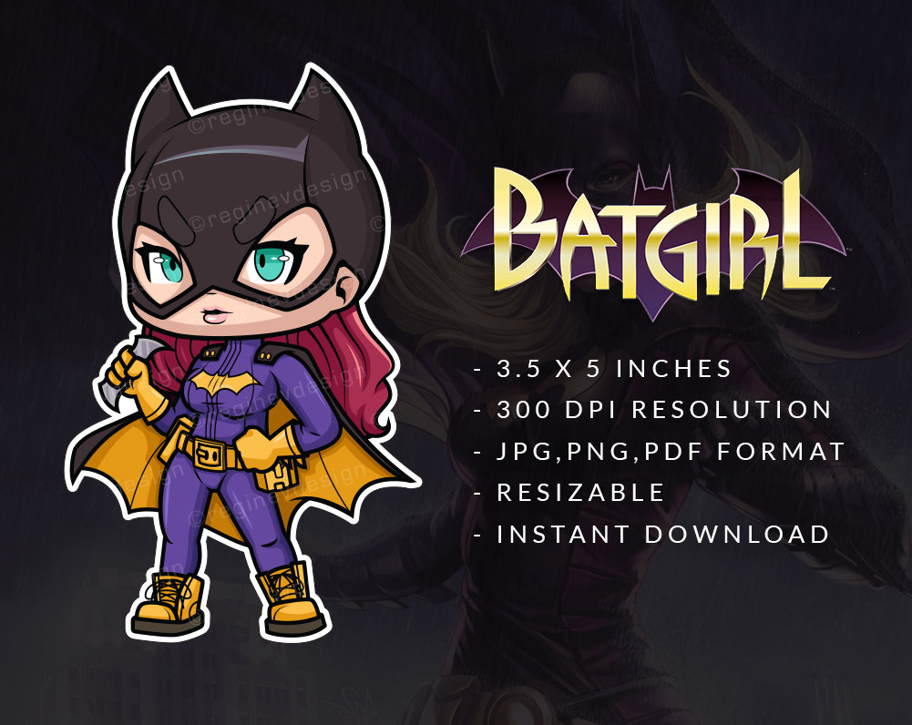 Bat Girl Clipart, Sticker, DC Characters, Marvel, Superhero ...