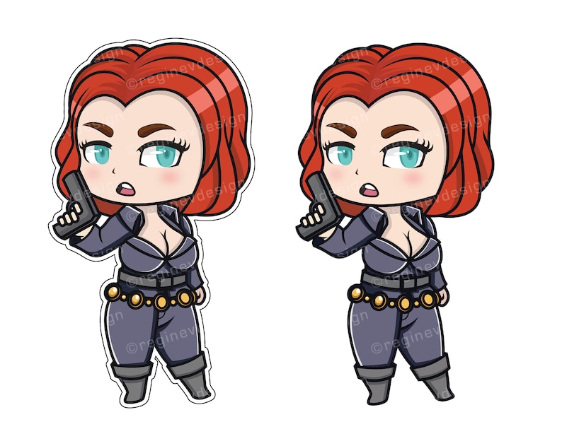 Black Widow - Clipart, Black Widow Sticker, Avengers, Marvel, Superhero ...
