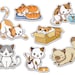 Cute Cat Clipart, Kitten, Sticker, Pussycat, Vector, Kawaii, Chibi ...
