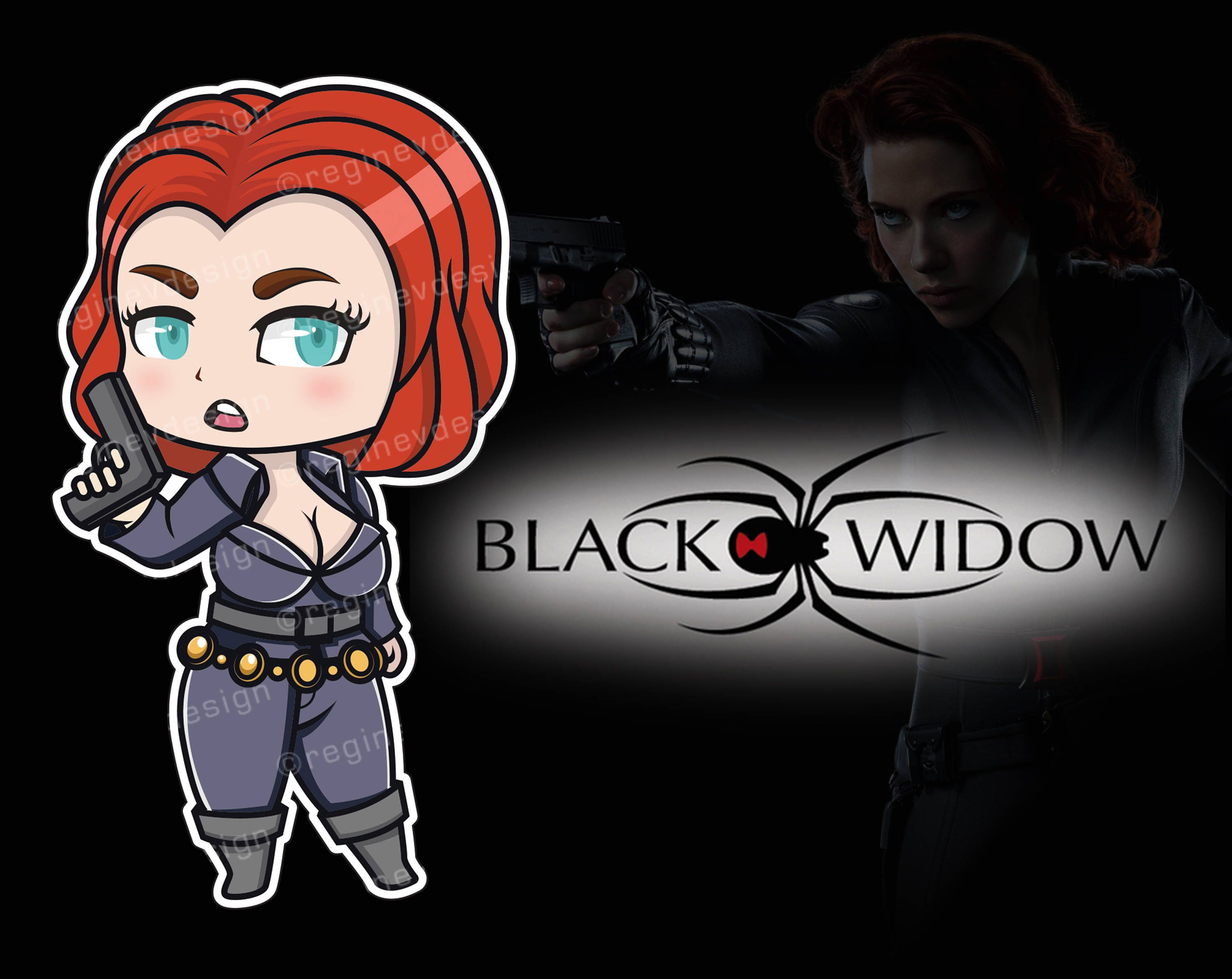 Black Widow Clipart Black Widow Sticker Avengers Marvel - Etsy España