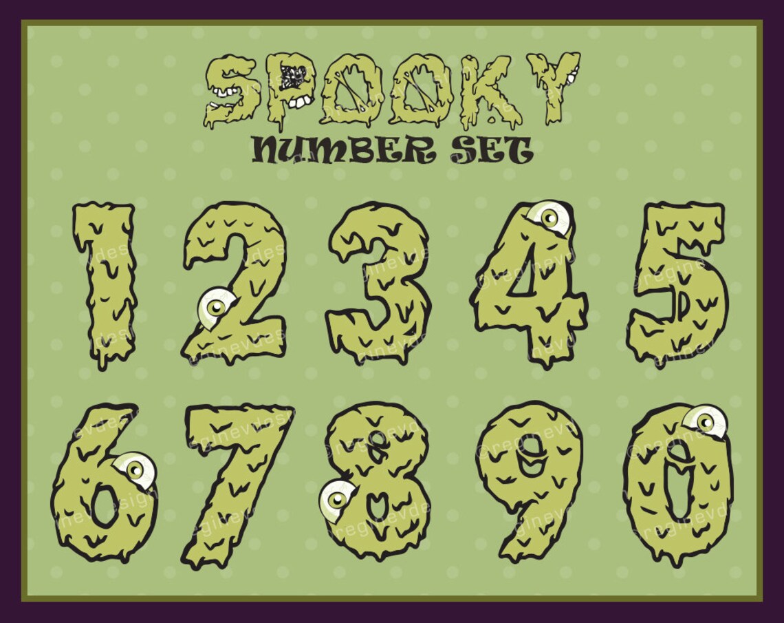 Halloween Number Clipart Set, Number Clipart Set, Number, Vector ...