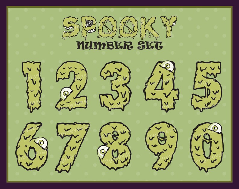 Halloween Number Clipart Set, Number Clipart Set, Number, Vector ...