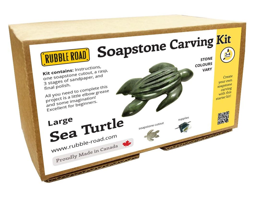 Sea Turtle Soapstone Carving Kit - DIY -LARGE - Etsy
