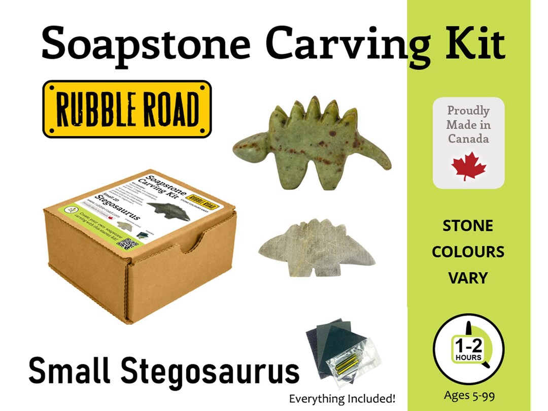 Stegosaurus Soapstone Carving Kit - SMALL- Kids and Adult Craft Kit ...