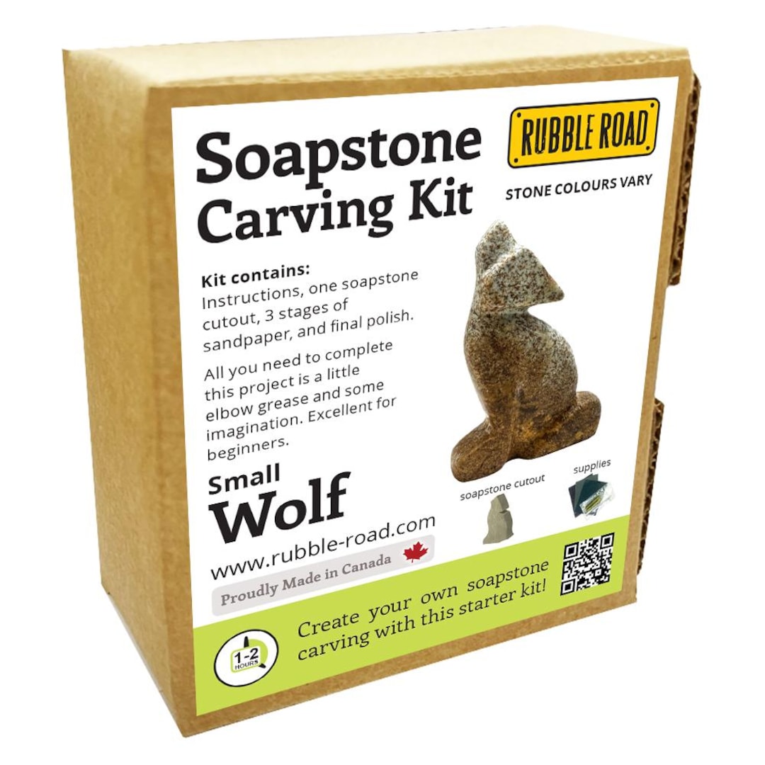 Wolf Soapstone Carving Kit: Kids & Adult DIY Craft Activity - Etsy