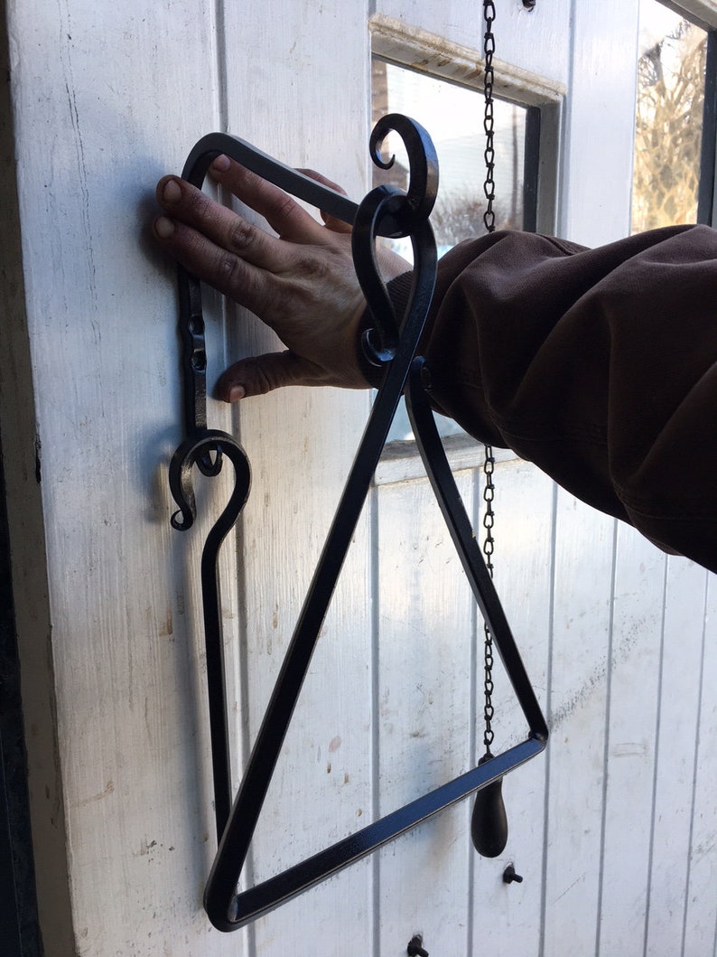 Hand Forged Dinner Bell Square Iron Blacksmith Made Dinner - Etsy